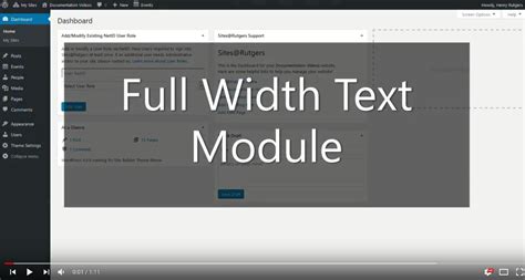 Full Width Text Module Sites Rutgers Documentation