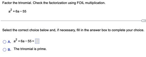 Solved Factor The Trinomial Check The Factorization Using