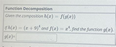 Solved Function DecompositionGiven The Composition Chegg