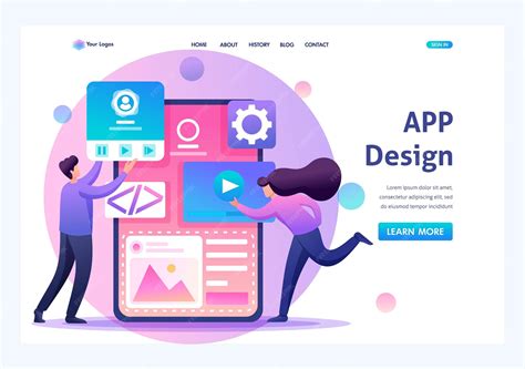 Premium Vector Young People Are Engaged In Mobile Application Design