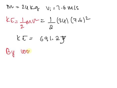 solved a 24kg object slides across horizontal surface with an initial