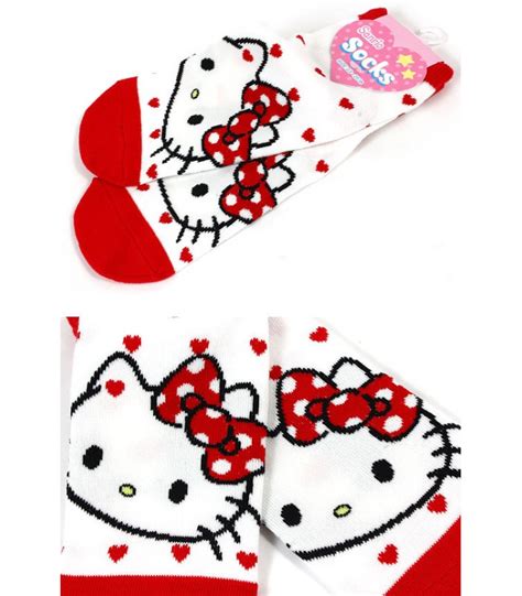 Hello Kitty Socks Adult Face Heart