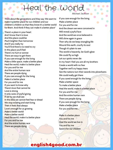 Heal The World Lyrics Min Pdf Love