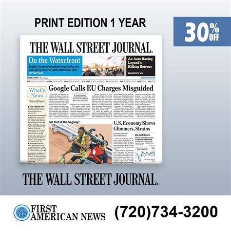 Wall Street Journal Print Edition Subscription Price Take 80 Off
