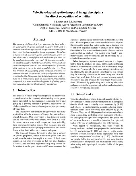 Pdf Velocity Adapted Spatio Temporal Image Descriptors For Direct Recognition Of Activities