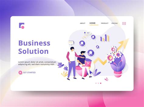 Business Solution Landing Page Vector Art At Vecteezy