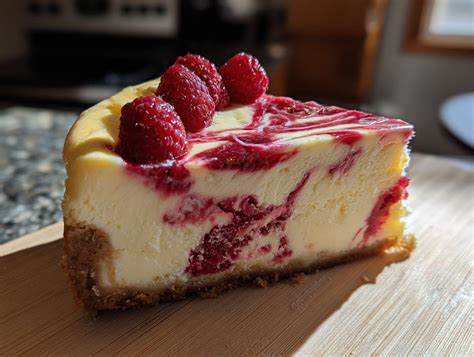 Amazing Luscious Lemon Raspberry Swirl Cheesecake