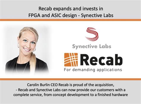 carolin basilier on linkedin recab and synective labs are joining