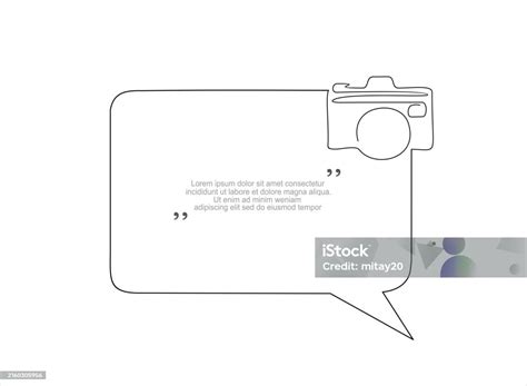 디지털 카메라와 말풍선의 연속적인 한 줄 그리기 흰색 배경에 유행 한 라인 아트 벡터입니다 벡터 일러스트 레이 션입니다 개념에 대한 스톡 벡터 아트 및 기타 이미지 Istock