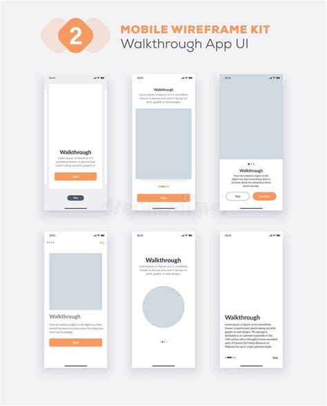 wireframe ui kit for smartphone mobile app ux design new os