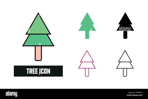 Tree Icon Set Vector Illustration Stock Vector Image Art Alamy