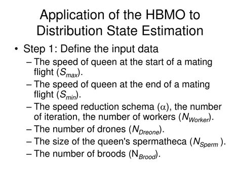 Ppt Application Of Honey Bee Mating Optimization On Distribution State Estimation Including