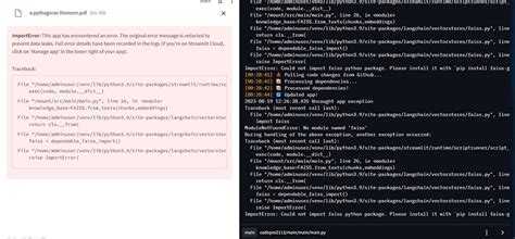 Modulenotfounderror No Module Named Faiss Using Streamlit Streamlit