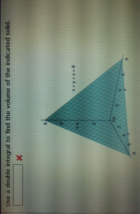 solved use a double integral to find the volume of the