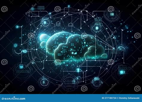 Cyber Security Concept Artificial Intelligence Generative Ai Stock Illustration