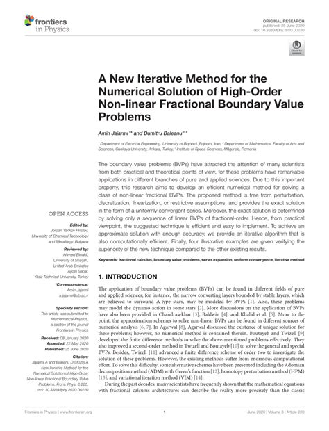 pdf a new iterative method for the numerical solution of high order