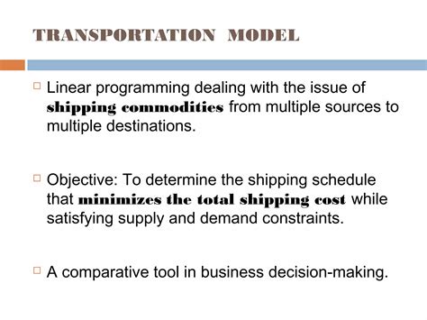 Vam And Modi Method In Solving Transportation Problems Ppt