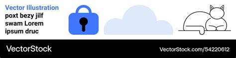 Blue Lock With Keyhole Cloud Shape Royalty Free Vector Image