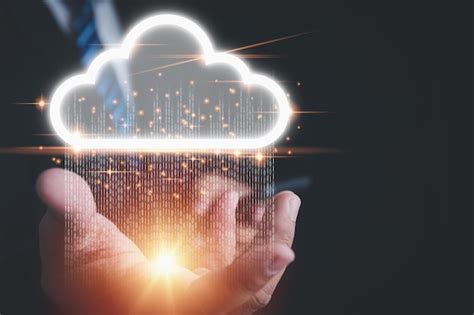 Premium Photo Businessman Holding Virtual Clouds Computing On Hand