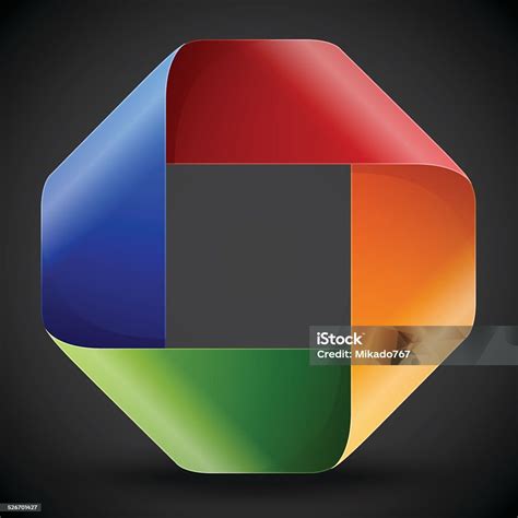 Moebius 종이접기 색상화 종이 직사각형을 암회색 배경기술 장 지로에 대한 스톡 벡터 아트 및 기타 이미지 장 지로 3