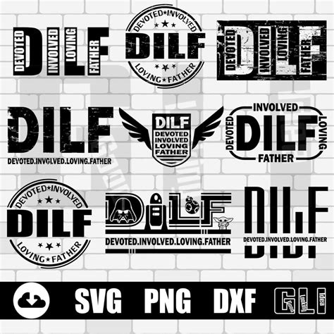 Dilf Devoted Involved Loving Father Svg Bundle Daddy Funny Humor Instant Download