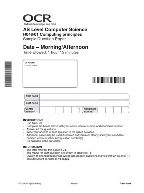 Unit H046 1 Computing Principles Sample Assessment Materials Pdf System Argument