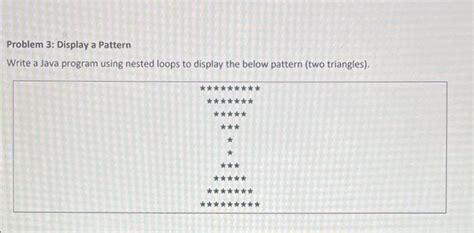 Solved Problem Display A Pattern Write A Java Program Chegg Com