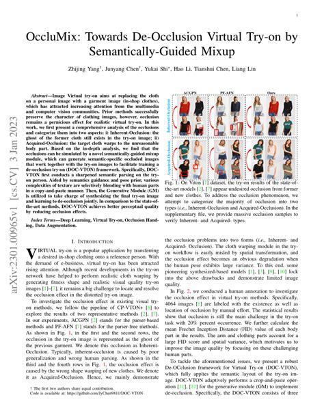 Pdf Occlumix Towards De Occlusion Virtual Try On By Semantically