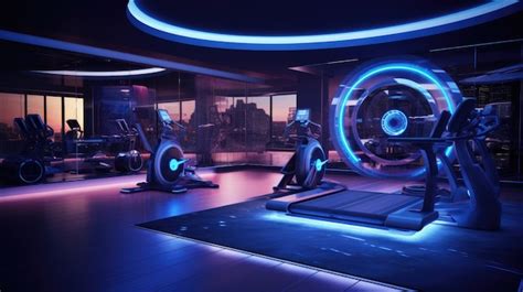 Premium Photo | A futuristic home gym with integrated AI personal trainers holographic workout ...