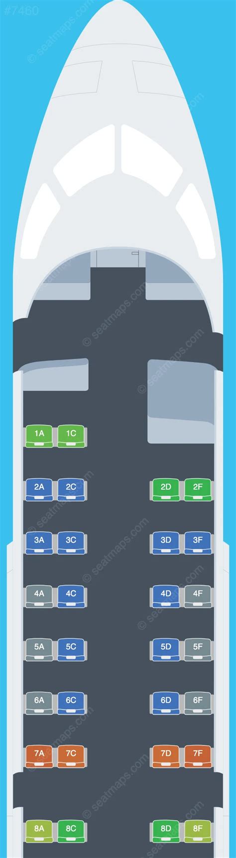 Seat Map Of Iraero Bombardier Crj 200 Aircraft