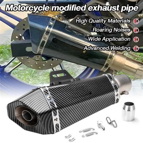 Universal Motorcycle Exhaust Muffler 38 51mm Carbon Fiber Akrapovic