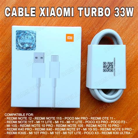 Jual Kabel Data Cable Charge Xiaomi Turbo 3A 33W USB Type C ORIGINAL Shopee Indonesia