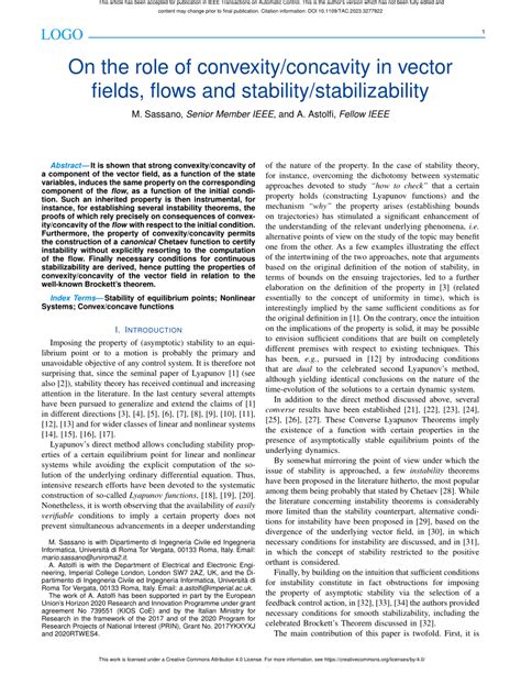 Pdf On The Role Of Convexityconcavity In Vector Fields Flows And