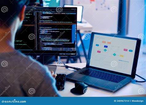 Indian Software Development Working On Coding Computer Screen And