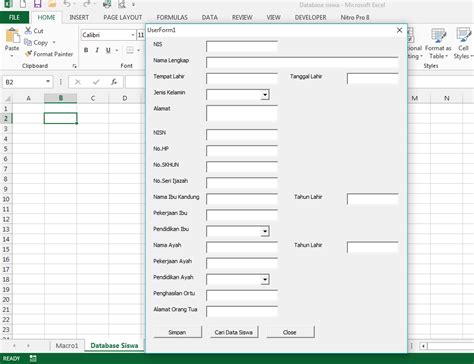 Cara Mudah Membuat Form Input Data Siswa Berbasis Excel Dengan Vba