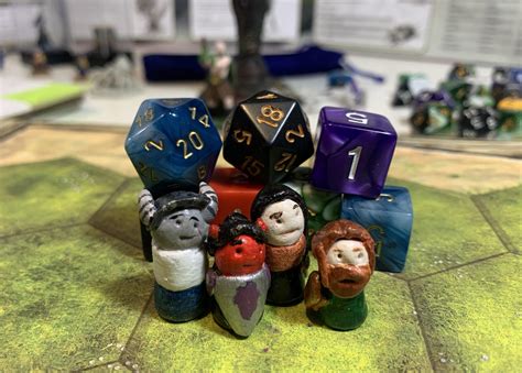 Made Some Clay Minis To Celebrate My Partys First Mostly In Person Game Dndiy
