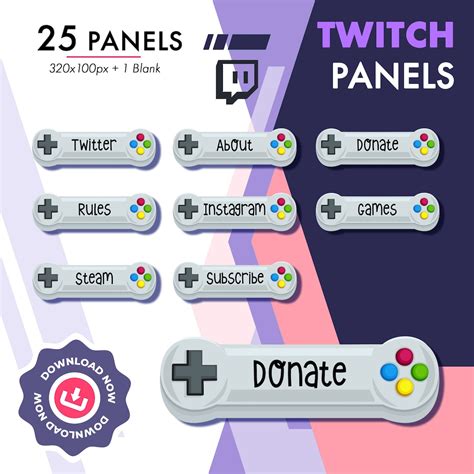 Gamepad Twitch Panels Cartoon Controller Twitch Streamer Pack Discord Twitch Youtube