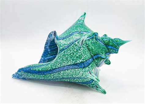Blown Glass Conch Shell Etsy
