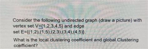 Solved Consider The Following Undirected Graph Draw A Chegg