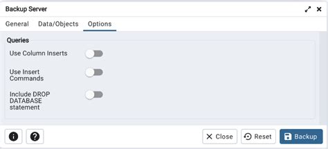 backup server dialog — pgadmin 4 6 13 documentation