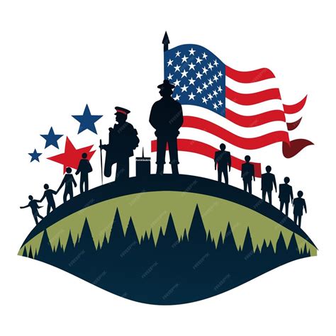Download Captaining Scenery With Army Usa Silhouette Vector