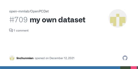 My Own Dataset Issue Open Mmlab Openpcdet Github