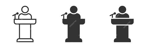 Premium Vector Speaker Icon Person At The Podium Vector Illustration