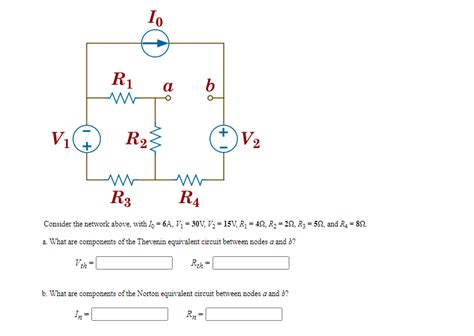 Solved Consider The Network Above With I0 6 A V1 30 V V2 15