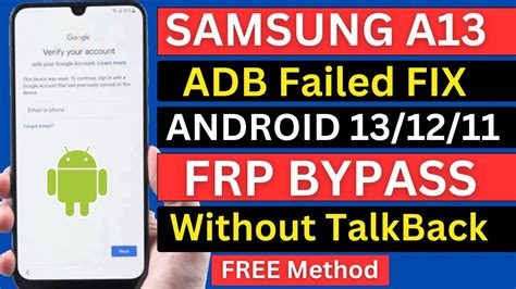 Samsung A13 Frp Bypass Android 13 New Method Youtube