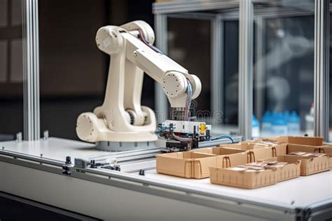 Packaging And Sorting Robot With Its Arm Moving In Sync To Pack