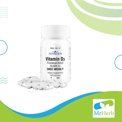 Vitamin D3 50000 100 Capsules Mr Herb