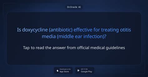 Is Doxycycline Antibiotic Effective For Treating Otitis Media Middle Ear Infection