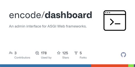 GitHub Encode Dashboard An Admin Interface For ASGI Web Frameworks