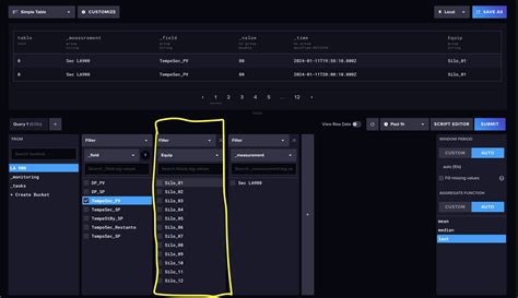 grafana variable and influxdb query not value r influxdb